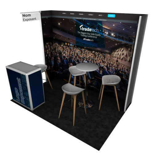 Pack mobilier + signalétique cloisons et comptoir - INTERNATION MODULING